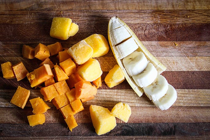 Center Stage: Fruity Sweet Potato Smoothie with Broad Appetite