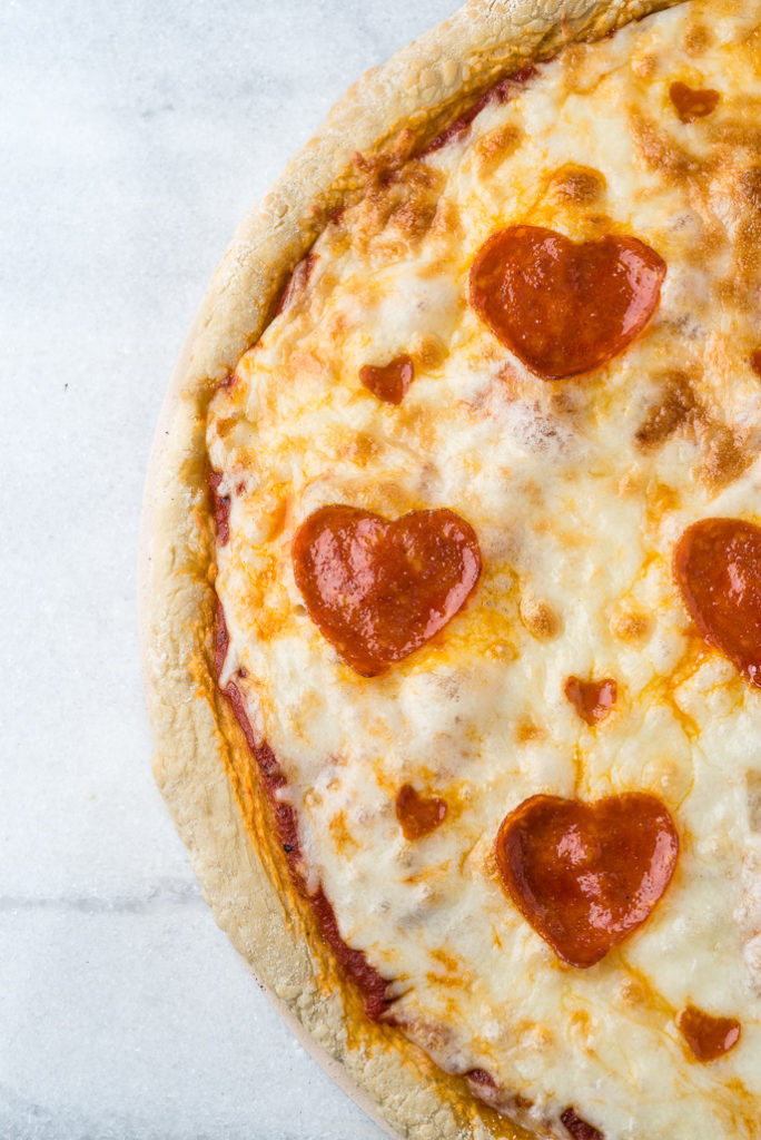 Heart Shaped Pepperoni Pizza