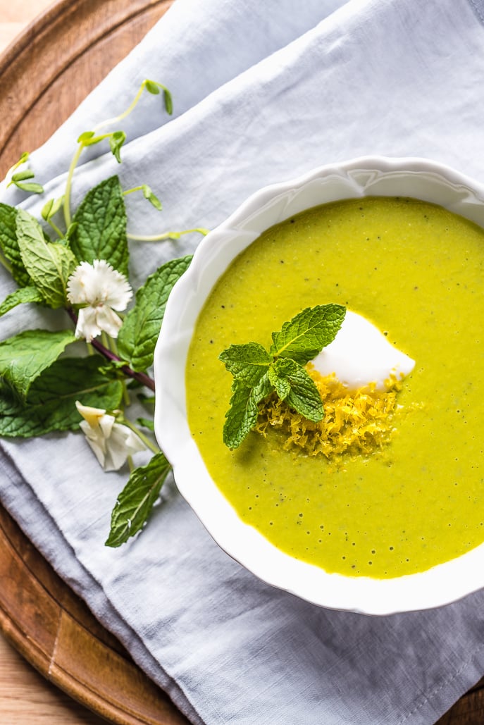 Spring Pea Soup with Lemon and Mint