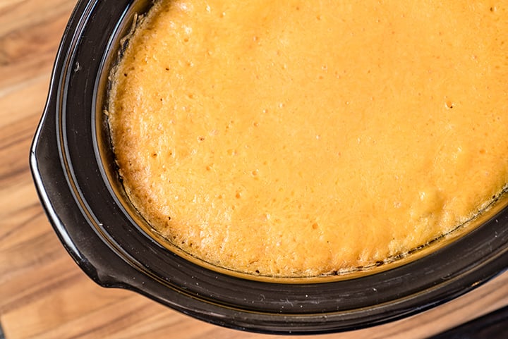 Slow Cooker Cheesy Chili & Cornbread Casserole