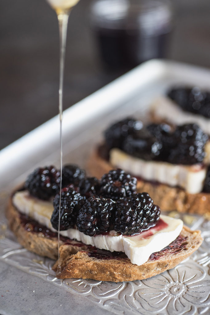 Blackberry, Brie, & Basil Toast