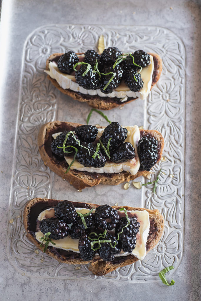 Blackberry, Brie, & Basil Toast
